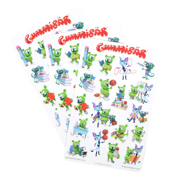 Gummibär (The Gummy Bear) Back to School Stickers ~ 3 Sheets ~ 57 Stic ...