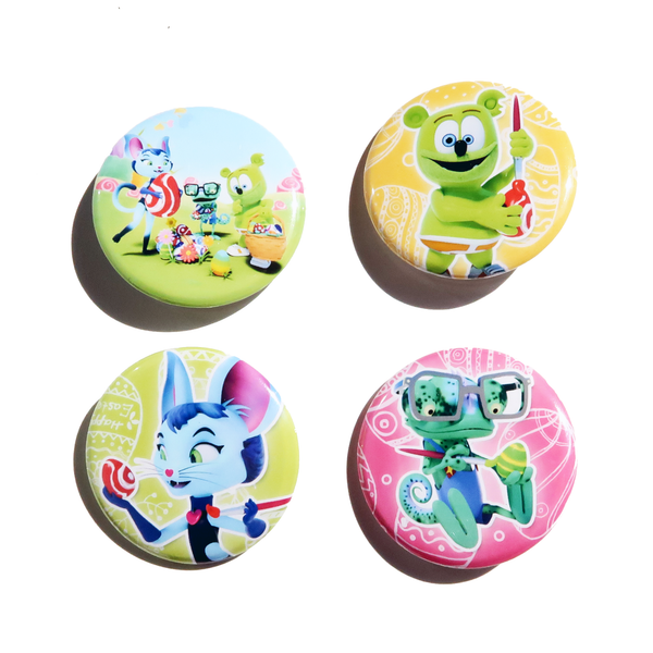 Set of 4 Gummibär (The Gummy Bear) Easter 1.5" Pinback Buttons ...