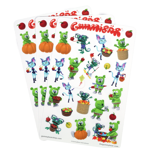 Gummibär (The Gummy Bear) Fall Stickers ~ 3 Sheets ~ 72 Stickers ...