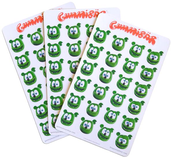 Gummibär (The Gummy Bear) Sticker Sheets ~ Smiling Face Stickers ~ 3 S ...